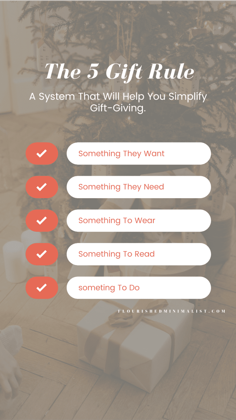 The 5 Gift Rule for Christmas - FLOURISHED MINIMALIST