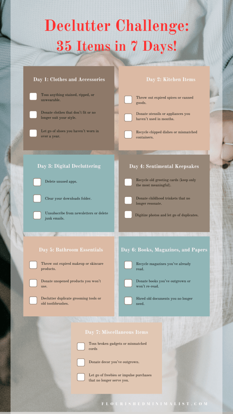 Declutter Challenge:35 Items in 7 Days in Only 15 Minutes Per Day ...