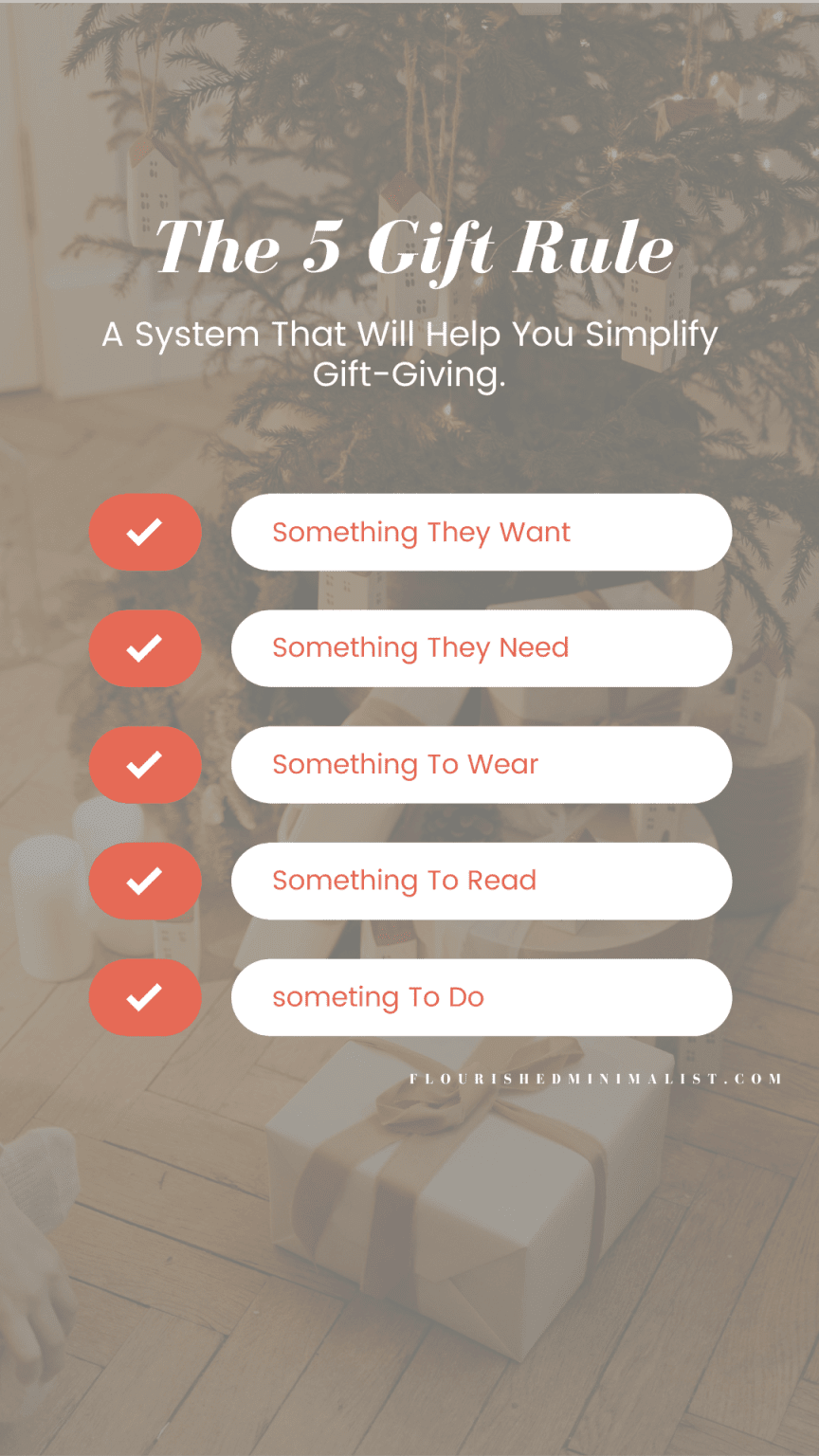 The 5 Gift Rule for Christmas - FLOURISHED MINIMALIST