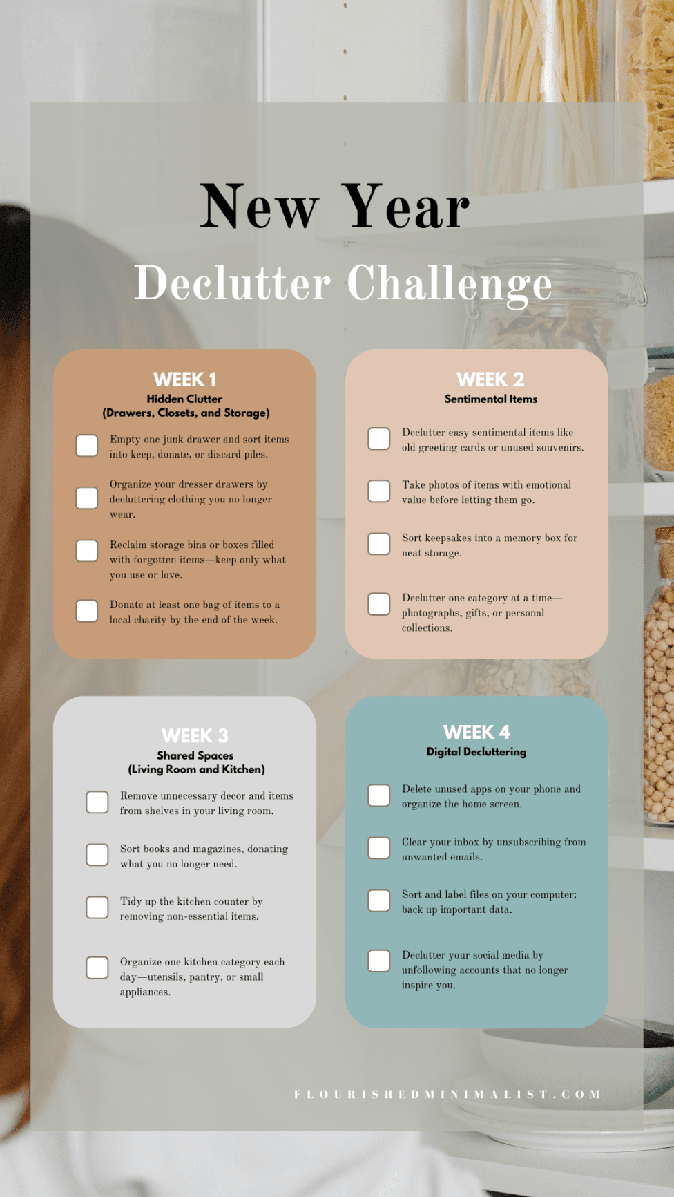 New Year Declutter Challenge: Easy Decluttering Guide. - FLOURISHED MINIMALIST